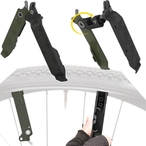 チェーンツールを搭載したタイヤレバー一体型ツール シングルスピード：13速、スラム フラットトップ チェーンに対応。 エンジニアリング グレード ポリマー／硬化スチール シングルスピード：13速、スラム フラットトップ チェーン対応　※ 当...