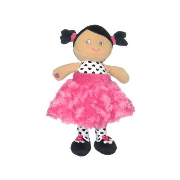 【商品名】Baby Girl Black and Pink Heart Dark Haired Doll Security Blanket by Baby Starters ドール 人形 フィ【カテゴリー】フィギュア