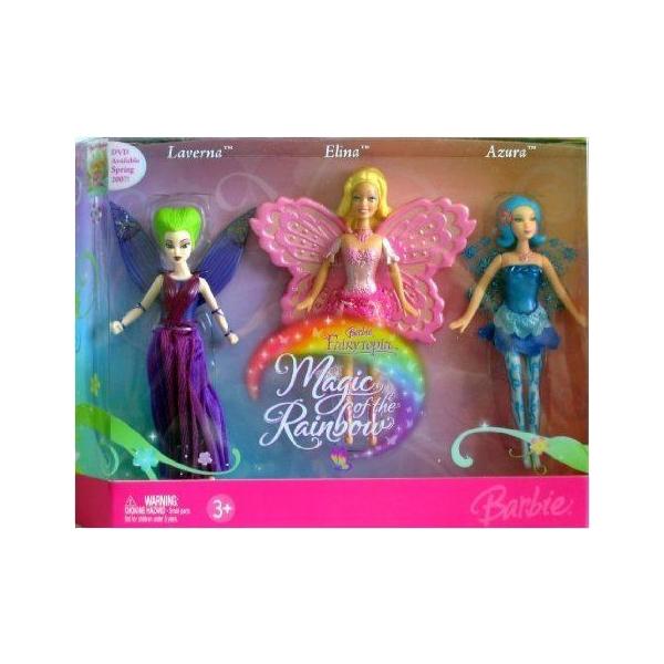 【商品名】Barbie(バービー) Fairytopia Magic of the Rainbow Mini Dolls 3 Pack include Laverna, Elina, and Azu【カテゴリー】フィギュア:バービー