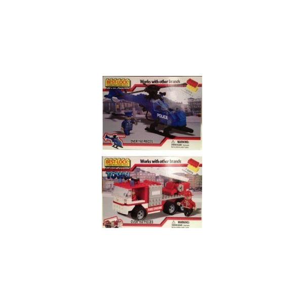 【商品名】Best-Lock Ladder Firetruck and Police ヘリコプター Combo Pack ブロック おもちゃ 【カテゴリー】フィギュア