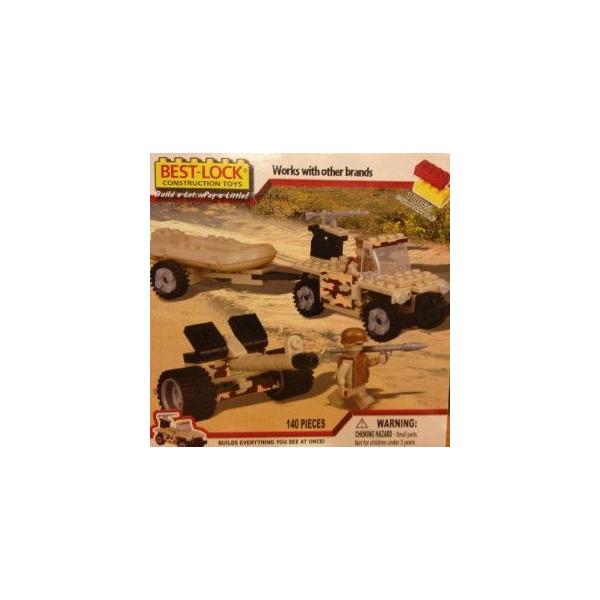 【商品名】Best-Lock Military Jeep, Raft &amp; Artillary Set 140 ピース ブロック おもちゃ 【カテゴリー】フィギュア