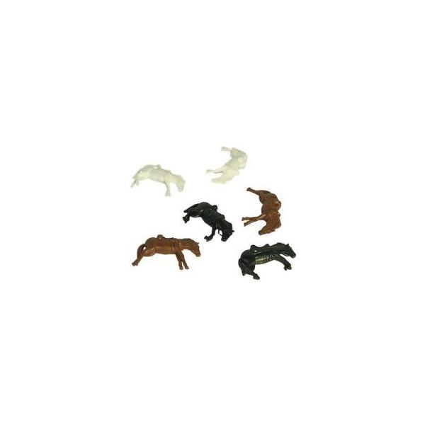 【商品名】BMC Downed Horses: 6 Piece Set of Brown, White, and Black 54mm Horse フィギュア 人形 1:32 スケール【カテゴリー】フィギュア