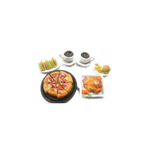 【商品名】Dolls House Miniatures Food Pizza &amp; Turkey Chicken Ceramic Set Supply 9692 ドール 人形 フィギュア【カテゴリー】フィギュア:ドールハウス