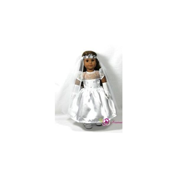 【商品名】First Holy Communion Dress, veil, gloves 3pcs. 18 Inch Doll Clothes/Fits American Girl (アメリカン【カテゴリー】フィギュア