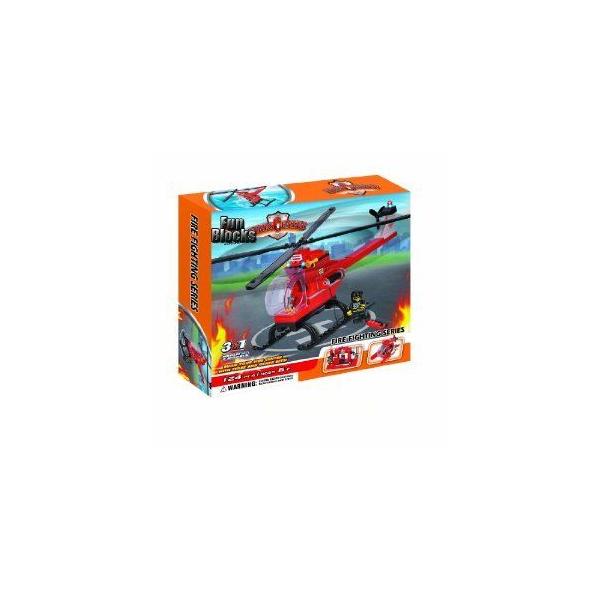 【商品名】Fun Blocks (Compatible with Lego (レゴ) ) Fire Rescue ヘリコプター 3-in-1 Brick Set (124 ピース)  【カテゴリー】フィギュア