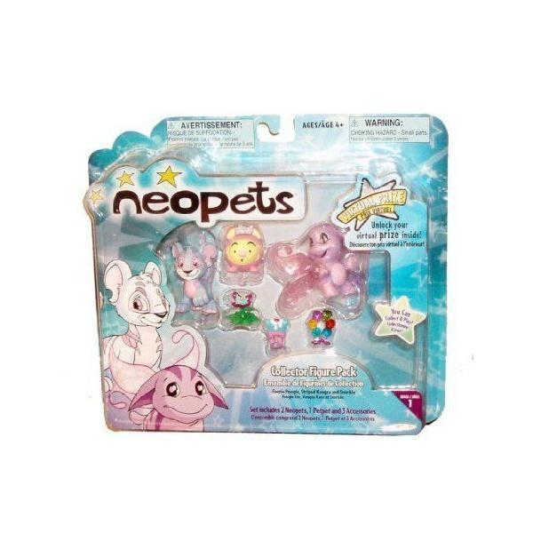 【商品名】Neopets Series 1 Collector フィギュア 3 Pack Set with 2 Neopets (Faerie Poogle and Striped Kougra)【カテゴリー】フィギュア