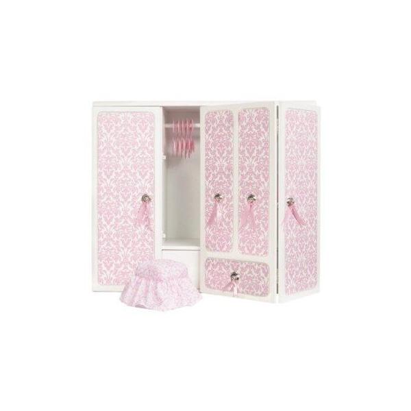 【商品名】Our Generation Wooden Wardrobe with Ribbons for 18 inch dolls like american girl opens up to vanit【カテゴリー】フィギュア
