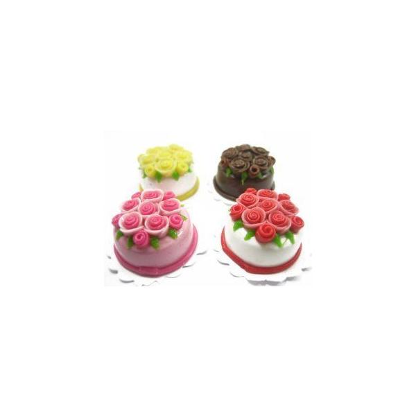 【商品名】Set of 4 Round Cakes Rose Top Dolls House Miniatures 2 cm Cake Supply 10066 ドール 人形 フィギュア【カテゴリー】フィギュア