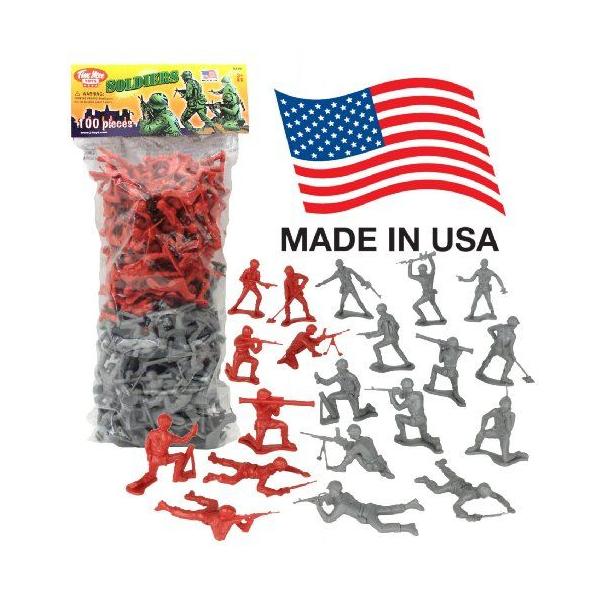 【商品名】TimMee Plastic Army Men 'Gray vs. Red': 100 Piece Set of 2 inch Toy Soldier Figures - Made in the 【カテゴリー】フィギュア