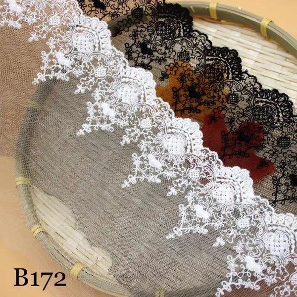 チュールレース DIY 手芸用 縁飾り パイピングテープ レース 花柄 手作り 生地 ハンドメイド 単位4m B172品番：B172幅：約18cm長さ：4m素材：ポリエステル、綿色:Aホワイト Bブラック――――――――――――――▲▲ご注...