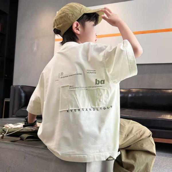キッズ 子供服 Tシャツ カジュアル トップス 半袖 夏 キッズtシャツ ティーシャツ ティシャツ 丸首 子供ティーシャツ 英文字 子供服 男の子Tシャツ 男の子夏服 キッズ服 子ども服 160 男の子Tシャツ ゆったり カッコイイtシャツ...