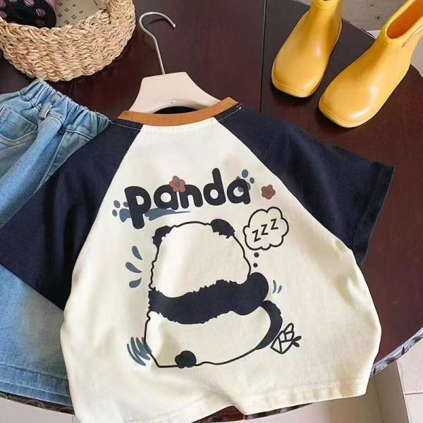 キッズ 子供服 パンダ柄 Tシャツ トップス 可愛いtシャツ 半袖 夏 男の子 女の子服おしゃれ ジュニア キッズtシャツ ティーシャツ 薄手 ティシャツ カジュアル 女の子 女の子服 女の子夏服 男の子夏服 キッズ服 子ども服 ゆったり ...