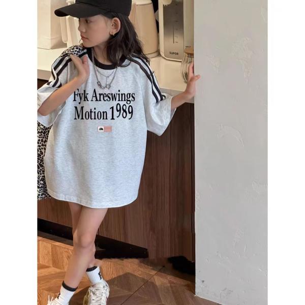 キッズ 子供服 Tシャツ トップス 可愛いtシャツ 半袖 サイドライン 夏 女の子服おしゃれ ジュニア キッズtシャツ ティーシャツ 薄手 ティシャツ カジュアル 英文字 女の子 女の子服 女の子夏服 キッズ服 子ども服 ゆったり 可愛い ...