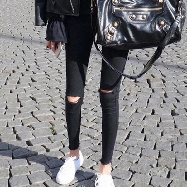 LAPA018春秋レディースおしゃれ タイト ストレッチ 伸縮性 美脚 ハイウエスト ダメージ加工 パンツ(S-5XL)▲▲商品仕様▲▲カラー：写真参考素材：ポリエステル,他サイズ(単位:約cm)S-3XLSズボン丈82ウエスト56-68お...