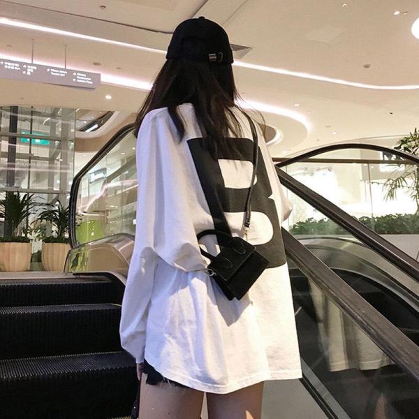 LUBA020春秋レディース ゆったり 大きいサイズ 英文プリント 長袖 シャツ トップス(2色M-4XL)▲▲商品仕様▲▲カラー：A ブラック B ホワイト 素材：綿、他サイズ(cm):M 着丈68バスト114おすすめ体重45-55kgL...