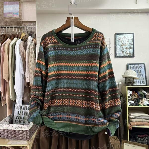 ニット セーター レディース 薄手 大きいサイズ　トップス 長袖 ニットセーター レディース 春秋 着やせ 体型カバー ボーダー柄 ゆったり 秋ニット ニット ゆるニット 可愛い カジュアル 通勤 カジュアル LUGA164(2色S-5XL...