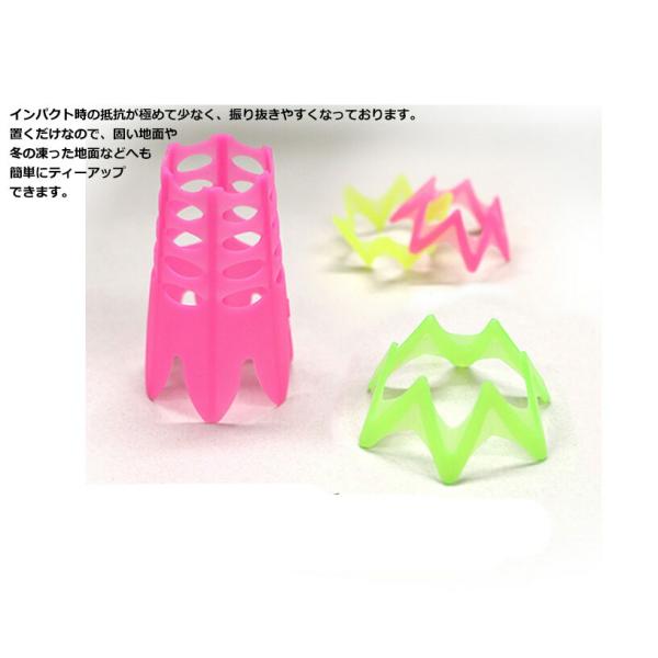 ティーを変える、置くティー！振りぬきやすさ抜群！より飛距離を追求した結果、「置く」という発想をしたティーです。インパクト時の抵抗が極めて少なく、振り抜きやすくなっております。置くだけなので、固い地面や冬の凍った地面などへも簡単にティーアップ...