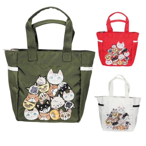 ダリーナキャットたちがコロコロ積み上げられたデザイン。内にも外にもポケットガ複数あり、使いやすさ抜群。ナイロン生地なので汚れが付きにくい。ゴルフ ポーチ ミニトートバッグ ラウンドバッグ ウエストバッグ ヒップバッグ カートバッグ ゴルフ用...