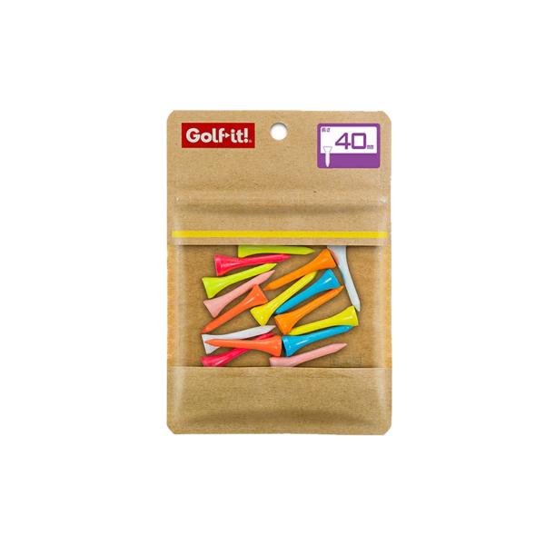 木製 ゴルフティー■サイズ：全長 40mm■材質：天然木■製造国：中国製ゴルフ ラウンド グッズ 小物 ティー ショート レギュラー アイアン FW UT ケース ティー ロング ドライバー