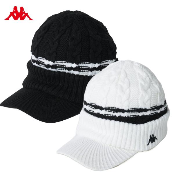 どんなコーデにも合わせやすツバ付きニットキャップ。冬の防寒対策にも。■カラー：BK、WT■サイズ(cm)：F ( 頭回り/56 )■素材： 【本体】アクリル100％【裏地】ポリエステル94％　ポリウレタン6％スポーツ ゴルフ ウェア 女性 ...