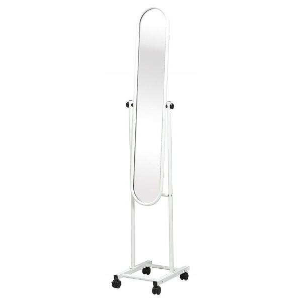 ◇商品詳細◇●上品なホワイトと丸いフォルムが可愛らしいスタンドミラー●便利なキャスター付です●また、工具は同梱されていますので届いてスグに組み立ててお使い頂けます ●サイズ：W30×D37.5×H157cm／ミラー：約幅21.5×高さ118...
