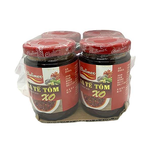 「商品情報」名称：辛味調味料(サテー)原材料：大豆油、唐辛子、乾燥エビ、砂糖、にんにく、食塩、レモングラス／調味料(アミノ酸)内容量：170g x 4瓶賞味期限：ラベルに記載保存方法：高温多湿を避け冷蔵庫で保存原産国：ベトナム備考：商品のデ...