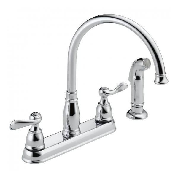 【商品名】 (Chrome) - Delta 21996LF Kitchen Windemere Faucet Double Handle ;Chrome 【カテゴリー】 DIY・工具 : タッチ式キッチンシンク蛇口