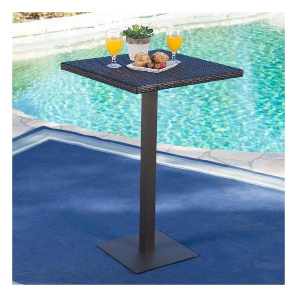 【商品名】 Christopher Knight Home Dominic Outdoor 26インチ ウィッカー スクエアバーテーブル マルチブラウン 【カテゴリー】 DIY・工具 : バーテーブル