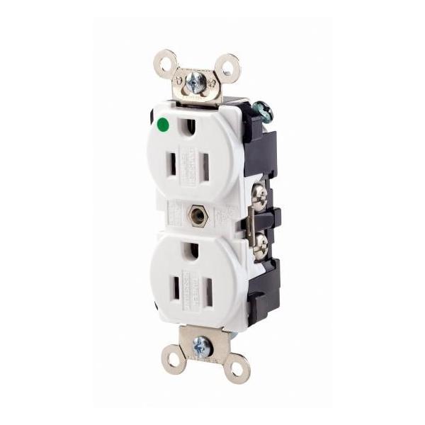 【商品名】 Leviton 8200-SGW 15-Amp, 125 Volt, Extra Heavy Duty Hospital Grade, Duplex Receptacle, Tamper-Resistant, Straight ...