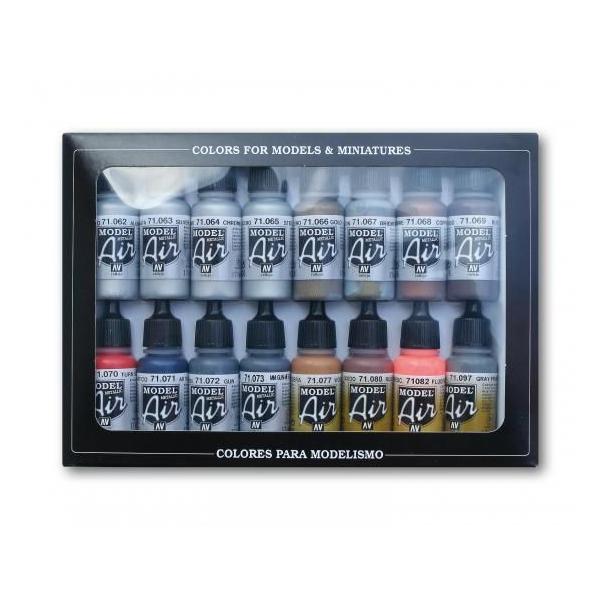 【商品名】 [バジェホ]Vallejo Metallic Set Model Air Paint, 17ml, 16Pack VJ71181 【カテゴリー】 ホビー : カラー塗料
