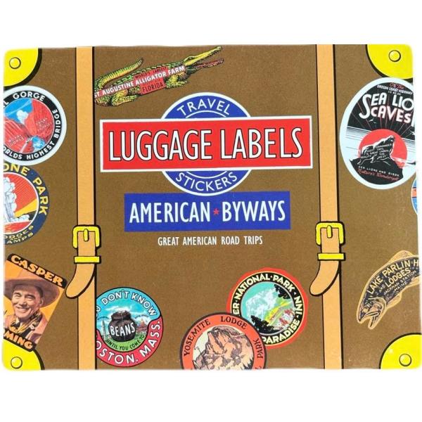 【商品概要】　■ 商品名：LAGGAGE LABELS AMERIKAN BYWAYS トラベルステッカー■サイズ：台紙・14×11cm■素材：紙  1920年代から40年代に配られたトラベルステッカーの復刻品です。 各テーマに沿った20枚...