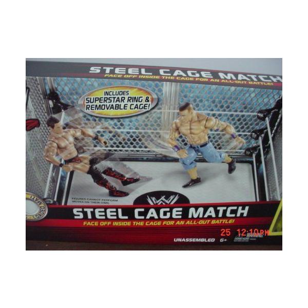 【商品名】Mattel ワールドレスリング(WWE) レスリング 限定 Ring Steel Cage Match Includes John Cena The Miz アクション フィギュア（Mattel WWE Wrestling Ex...