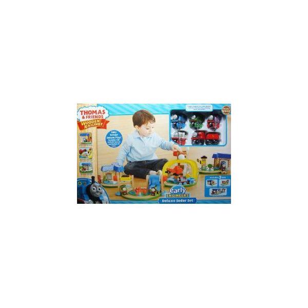 【商品名】Thomas(機関車トーマス) Wooden Railway Early Engineers デラックス Sodor セット includes 3 セットs and 5 engines!(Thomas Wooden Railway...