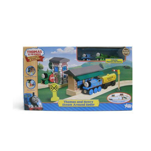 【商品名】Thomas(機関車トーマス) the Tank Engine セット - Thomas(機関車トーマス) and Henry Steam Around Sodor Wooden Railway - Learning Curve ...
