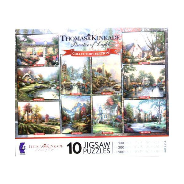 【商品名】Thomas(機関車トーマス) Kinkade コレクター's エディション 10 Jigsaw パズル Box セット - MADE IN USA パズル(Thomas Kinkade Collector's Edition 1...