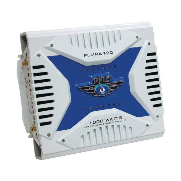 【商品名】Pyle(パイル) PLMRA420WATERPROOF マリン BRIDGEABLE MOSFET アンプ (4Ch; 1000W)【カテゴリー】カーオーディオ:スピーカー:Pyle(パイル)