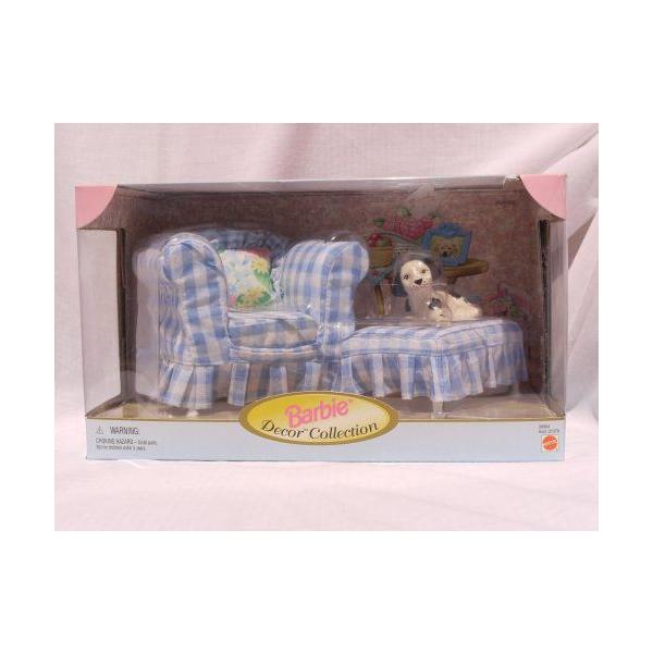 【商品名】Barbie(バービー) Decor コレクション Upholstered Chair / Pillow ＆ Ottoman / Dog (1998)【カテゴリー】おもちゃ:Barbie(バービー):1998年