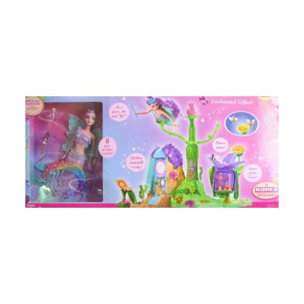 【商品名】Barbie(バービー) FAIRYTOPIA Magic of The Rainbow ENCHANTED Giftset / Secret Sprite Cottage， Mermaid-to-Fairy 人形， 2 Spri...