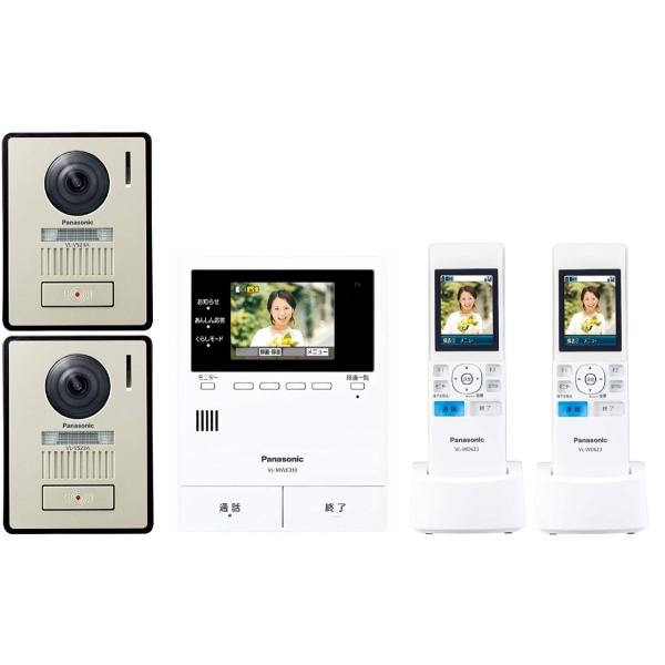 VL-SWE310KLA (VLSWE310KLA)とカラーカメラ玄関子機 VL-V523L-N ワイアレスモニタ子機 VL-WD623セットドアホン玄関子機　モニター子機2台ずつのセットになります。使用環境条件:《モニター親機》周囲温度:...