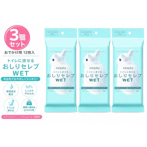 ゆうパケットまたはクリックポストでの発送になります。ネピア おしりセレブ WET おでかけ用 12枚入外出先でもやさしくスッキリ。ネピア独自の保湿成分を配合した「おしりセレブWET おでかけ用」です。トイレットペーパーだけでは落としにくい汚...