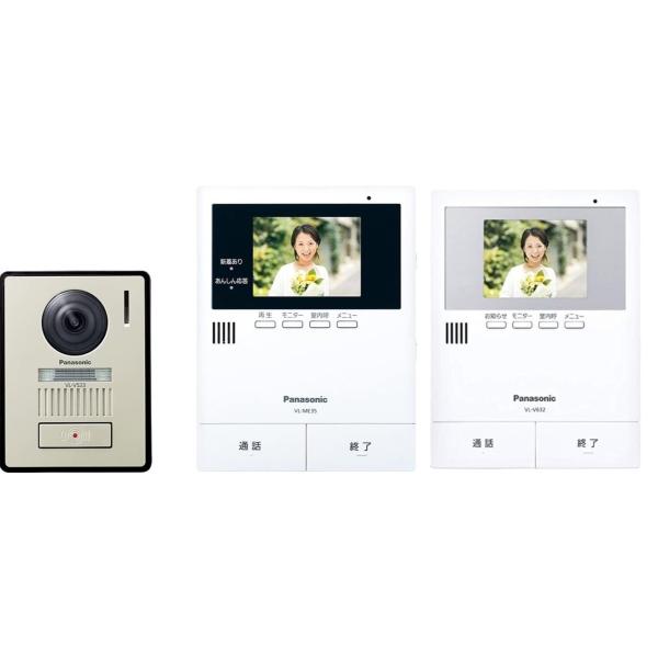 新品未使用品になります。インターホンカメラ付 玄関子機モニター付親機（電源直結式）と増設親機(増設モニター)VL-V632Kとのセット品です。「カメラ付玄関子機」-「モニター付親機」間は配線が必要です。カメラ付 玄関子機モニター付親機（電源...