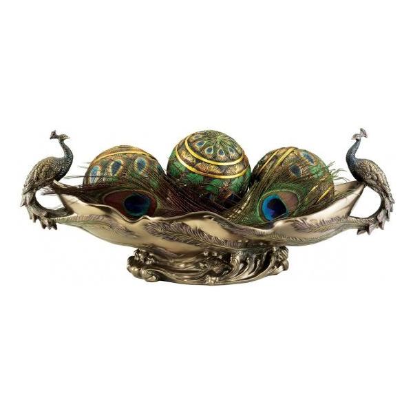 【商品名】Design Toscano Peacock's Decorative Centrepiece Sculptural Bowl. 【カテゴリー】ホーム・キッチン : 彫像