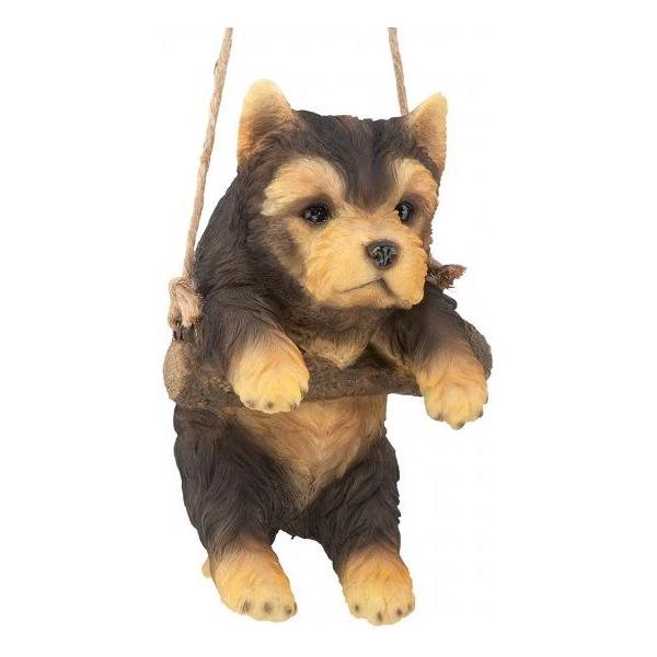 【商品名】Design Toscano Yorkie Puppy on a パーチ 吊り下げ犬 彫刻 8インチ フルカラー 【カテゴリー】ホーム・キッチン : 彫像