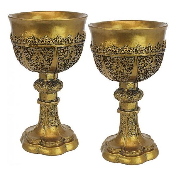 【商品名】(Set of 2) - Design Toscano King Arthur s Golden Chalice Gothic Sculpture: Set of Two 【カテゴリー】ホーム・キッチン : 彫像