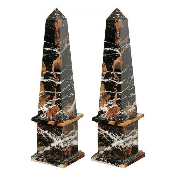 【商品名】Design Toscano Grande ソリッドマーブルオベリスク:2つの像セット、ブラック、2個 【カテゴリー】ホーム・キッチン : 彫像