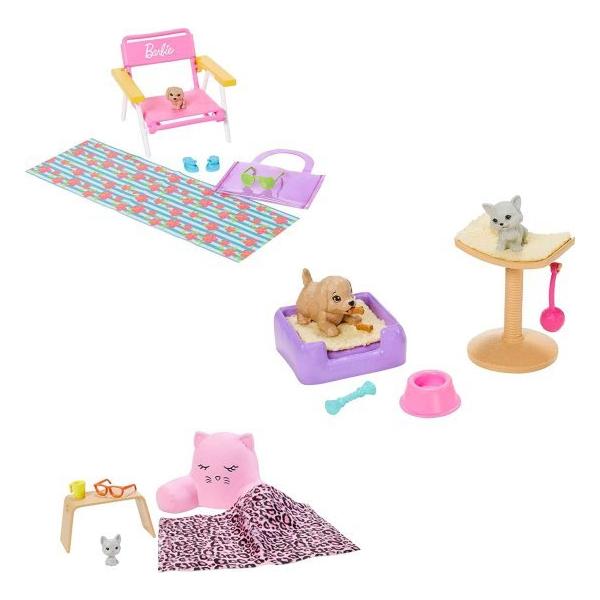 【商品名】Barbie ラウンジ、ビーチデイ、ペットのプレイデートをテーマにした3つのアクセサリーセットを備えたバービーアクセサリーパックバンドル、4つのペットと15のアクセサリー、3-7歳の贈り物 : Barbie Accessory P...
