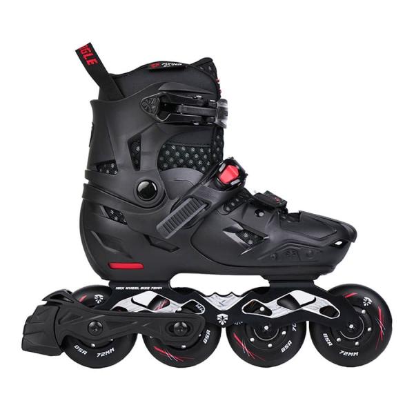 CNC加工によって精密に仕上げられた6000番台アルミ合金フレームを採用した、サイズアジャスト機能付き。カフ部分には、一度サイズ調整を行えば次回以降の調整が不要なメモリーバックルを装備。足の甲部分にはラチェット式バックルを採用し、しっかりと...