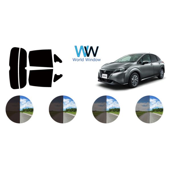 【メーカー】： ニッサン【車名】： ノート(NOTE)【車輌型式】： E13【年式】： R02.12-【セット内容】： 部位・ リヤ ： ２ 枚貼り (リアカメラ切り抜き有無) ・ リアドア ： 左右各１枚・ リアクォーター ： 左右各１枚...