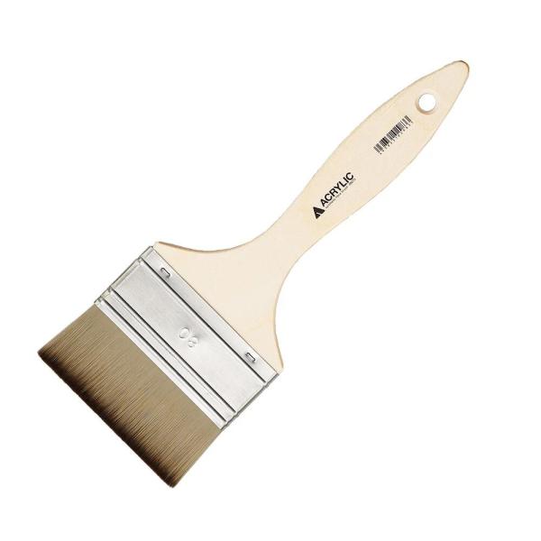 アクリリックインクなど流動性のある液状絵具を均一に広げることに適した刷毛です。ナイロン毛ながら絵具の含みがよく、息の長い平滑な塗布が可能です。＜仕様＞■穂先の形状：ワイド（平）■毛の種類：ナイロン毛■号数：80mm■穂丈×巾：33.0×80mm