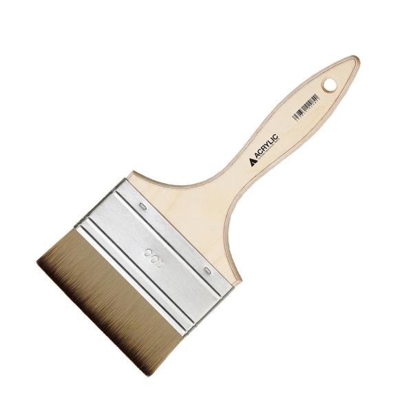 アクリリックインクなど流動性のある液状絵具を均一に広げることに適した刷毛です。ナイロン毛ながら絵具の含みがよく、息の長い平滑な塗布が可能です。＜仕様＞■穂先の形状：ワイド（平）■毛の種類：ナイロン毛■号数：100mm■穂丈×巾：33.0×1...